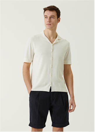 Beymen Collection Erkek Ekru Dokulu Kısa Kollu Triko Gömlek Bej XL EU Beymen Collection Erkek Ekru Dokulu Kısa Kollu Triko Gömlek Bej XL EU