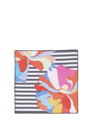 Beymen Club Kadın Colorblocked Desenli 50x50 cm İpek Eşarp EU