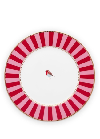 Pip Studio Love Birds Kırmızı Pembe Porselen Tabak Çok Renkli Pip Studio Love Birds Kırmızı Pembe Porselen Tabak Çok Renkli