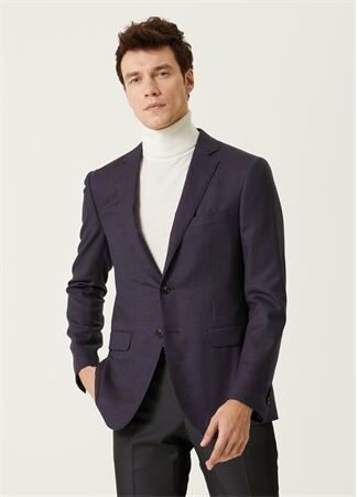 Pal Zileri Erkek Lacivert Yün Ceket Bordo 50 IT