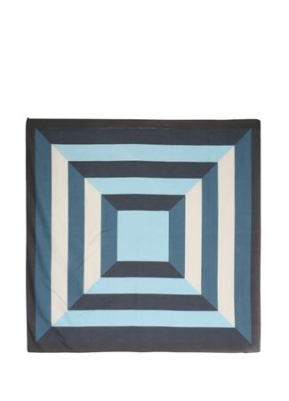 Pal Zileri Erkek Mavi Geometrik Desenli Atkı EU