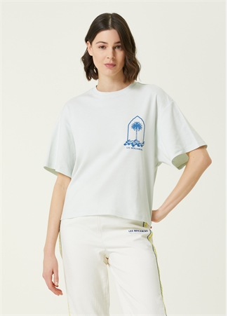 Les Benjamins Kadın Oversize Mavi Bisiklet Yaka Logolu T-shirt L Eu Les Benjamins Kadın Oversize Mavi Bisiklet Yaka Logolu T-shirt L Eu