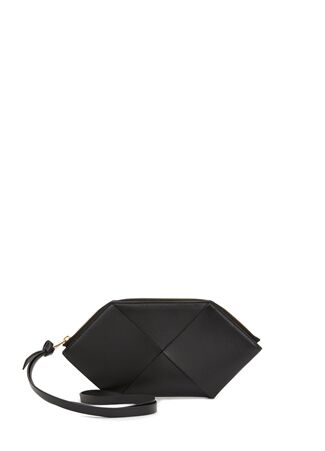 Bottega Veneta Kadın Siyah Örgü Dokulu Deri El Portföyü EU