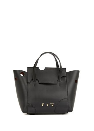 Off-White Kadın Siyah Deri Omuz Çantası EU