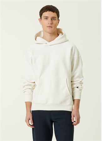 Champion Erkek Ekru Kapüşonlu Sweatshirt Beyaz XS EU Champion Erkek Ekru Kapüşonlu Sweatshirt Beyaz XS EU