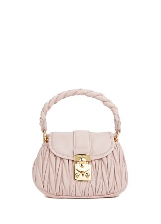 Miu Kadın Pembe Dokulu Deri Çanta EU