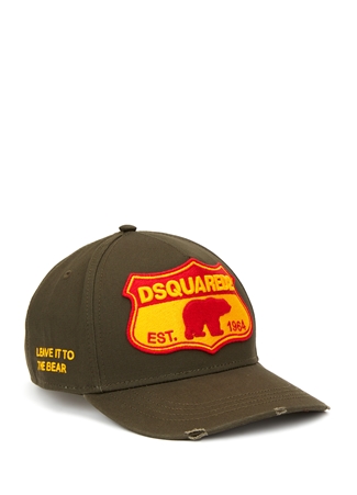Dsquared2 Erkek Haki Logo Patchli Şapka EU Dsquared2 Erkek Haki Logo Patchli Şapka EU