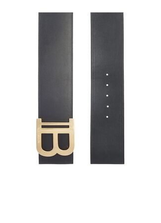 Balmain Kadın Siyah Logo Tokalı Deri Kemer 75 EU