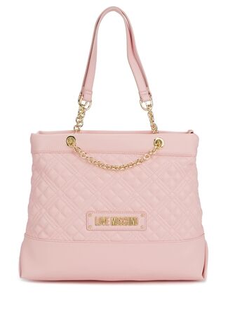 Love Moschino Kadın Pembe Logolu Alışveriş Çantası EU