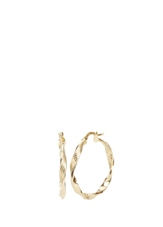 Collection Kadın Burgu Formlu Altın Rengi Halka Küpe EU