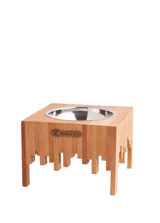 Wood&Tail Pillars Medium Kedi Köpek Mama ve Su Kabı Kahverengi M EU Wood&Tail Pillars Medium Kedi Köpek Mama ve Su Kabı Kahverengi M EU