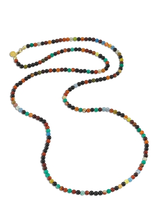 Emre Osmanlar Kadın Natural Mixed Agate Altın Rengi Kolye EU