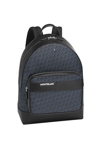 Montblanc Mavi Mikro Logo Desenli Deri Sırt Çantası EU Montblanc Mavi Mikro Logo Desenli Deri Sırt Çantası EU