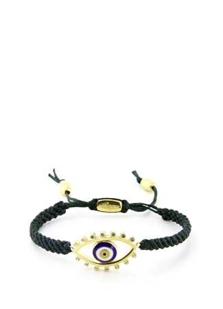 Boga Kadın Nazar Boncuğu Formlu Altın Rengi Kaplama Bileklik Yeşil EU