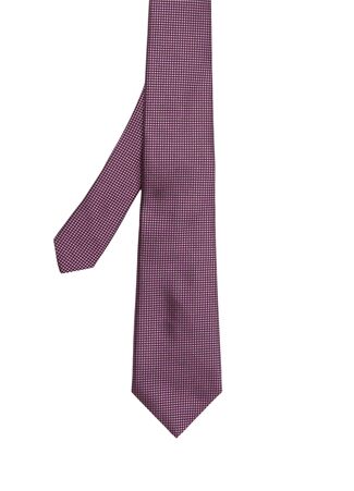Canali Erkek Bordo Mikro Desenli İpek Kravat EU