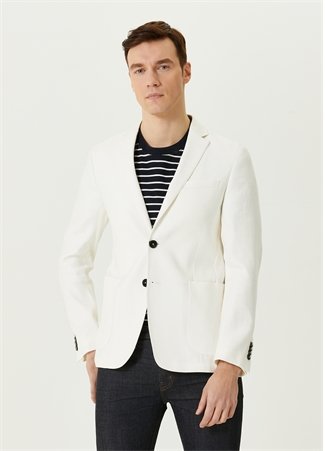 Palzileri Lab Erkek Baron Beyaz Keten Ceket 50 IT
