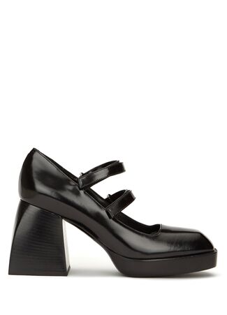 Nodaleto Kadın Siyah Deri Topuklu Ayakkabı 36 EU