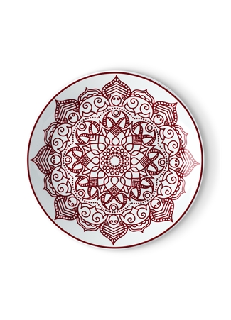 Bualh Kadim Porselen 28 Cm Servis Tabağı Bordo Bualh Kadim Porselen 28 Cm Servis Tabağı Bordo