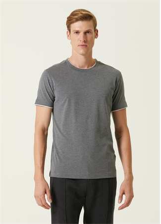 Beymen Collection Erkek Gri Biye Detaylı T-shirt S Eu