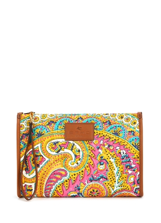 Etro Kadın Colorblocked Şal Desenli El Portföyü EU Etro Kadın Colorblocked Şal Desenli El Portföyü EU
