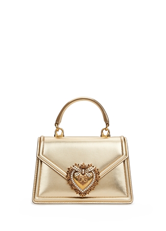 Dolce&Gabbana Kadın Devotion Small Gold Deri Omuz Çantası Altın Rengi EU Dolce&Gabbana Kadın Devotion Small Gold Deri Omuz Çantası Altın Rengi EU