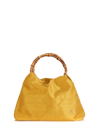 Jimba Kadın Juliette Sarı Bambu Saplı İpek Omuz Çantası Eu Jimba Kadın Juliette Sarı Bambu Saplı İpek Omuz Çantası Eu