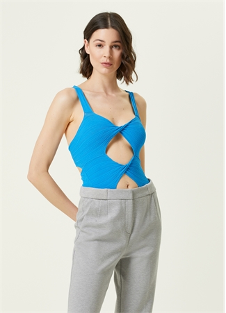 Stella Mccartney Kadın Mavi Çizgi Dokulu Bluz 38 It Stella Mccartney Kadın Mavi Çizgi Dokulu Bluz 38 It