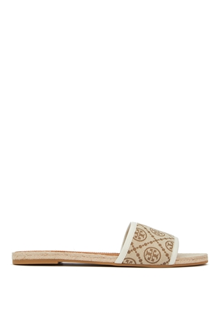 Tory Burch Kadın Bej Logo Jakarlı Terlik 0 UK Tory Burch Kadın Bej Logo Jakarlı Terlik 0 UK