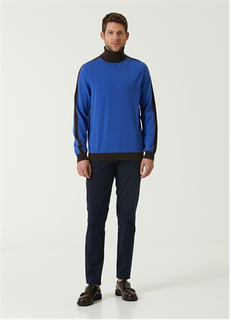 Palzileri Lab Erkek Mavi Kahverengi Balıkçı Yaka Yün Triko 50 IT Palzileri Lab Erkek Mavi Kahverengi Balıkçı Yaka Yün Triko 50 IT