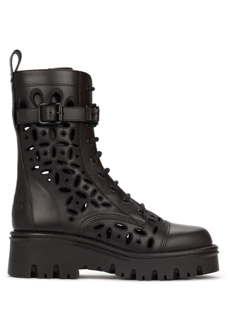 Valentino Garavani Kadın Gallo Edition Combat Siyah Deri Bot 36 EU Valentino Garavani Kadın Gallo Edition Combat Siyah Deri Bot 36 EU