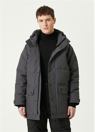 Canada Goose Erkek Emory Antrasit Kapüşonlu Logolu Parka Gri XS EU Canada Goose Erkek Emory Antrasit Kapüşonlu Logolu Parka Gri XS EU