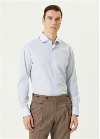 Alessandro Gherardi Erkek Mavi Beyaz Çizgili Gömlek 42 IT