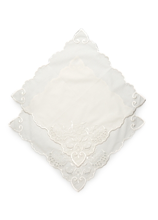 Paon Beyaz Kenarı Nakışlı 2li Peçete Seti