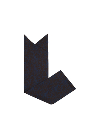 Pal Zileri Erkek Kahverengi Lacivert Desenli İpek Atkı EU