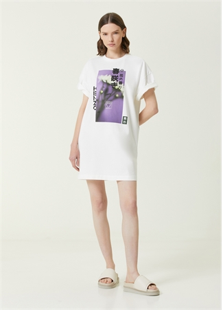 Kenzo Kadın Beyaz Bisiklet Yaka Baskılı Mini T-shirt Elbise Xs Eu Kenzo Kadın Beyaz Bisiklet Yaka Baskılı Mini T-shirt Elbise Xs Eu