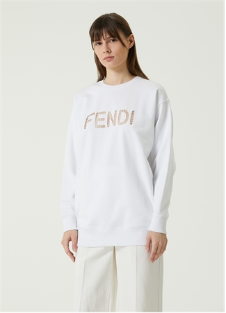 Fendi Kadın Beyaz Logo Detaylı Sweatshirt S Eu Fendi Kadın Beyaz Logo Detaylı Sweatshirt S Eu