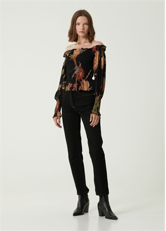 Allsaints Kadın Lara Nolina Siyah Desenli Bluz 4 UK