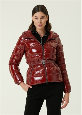 Herno Kadın Gloss Kırmızı Kemerli Puff Bomber Mont 44 IT