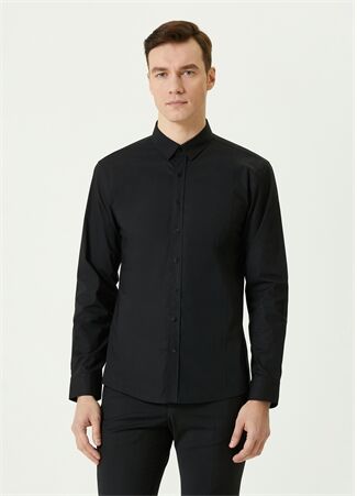 Network Erkek Slim Fit Siyah Gömlek 42 EU