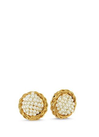 Lisalina Kadın İncili Altın Rengi Küpe EU