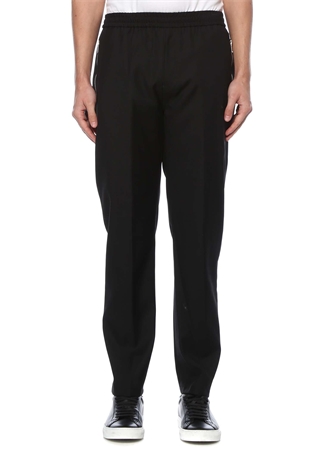 Givenchy Erkek Antrasit Logolu Yün Pantolon Siyah 46 IT