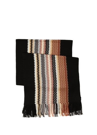 Missoni Distribution Kadın Colorblocked Yün Atkı Siyah EU Missoni Distribution Kadın Colorblocked Yün Atkı Siyah EU