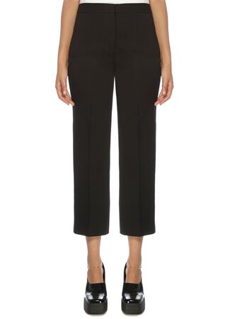 Stella McCartney Kadın Carlie Regular Fit Siyah Crop Pantolon 42 IT