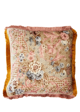 Etro Home Bej Desenli Püsküllü 60x60 cm Dekoratif Yastık Etro Home Bej Desenli Püsküllü 60x60 cm Dekoratif Yastık