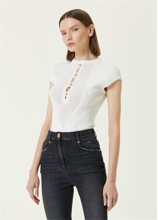 Balmain Kadın Beyaz Kesim Detaylı Body 36 FR