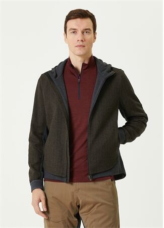 Sease Erkek Kahverengi Kapüşonlu Desenli Mont M EU Sease Erkek Kahverengi Kapüşonlu Desenli Mont M EU