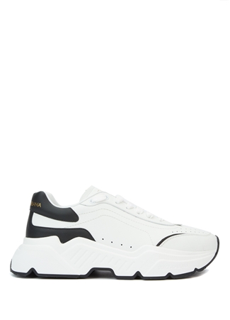 Dolce&Gabbana Kadın Beyaz Siyah Logolu Deri Sneaker 36 EU Dolce&Gabbana Kadın Beyaz Siyah Logolu Deri Sneaker 36 EU
