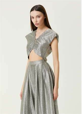 Maison Kairos Kadın Katya Gold Silver V Yaka Crop Abiye Bluz Altın Rengi 34 Eu Maison Kairos Kadın Katya Gold Silver V Yaka Crop Abiye Bluz Altın Rengi 34 Eu