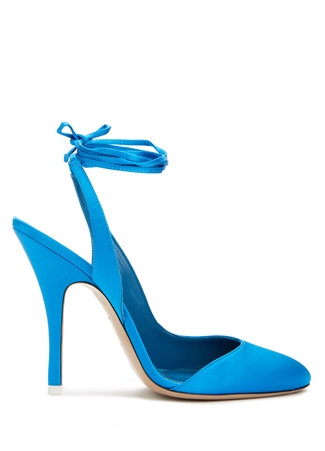 The Attico Kadın Turkuaz Saten Topuklu Ayakkabı Mavi 36 EU