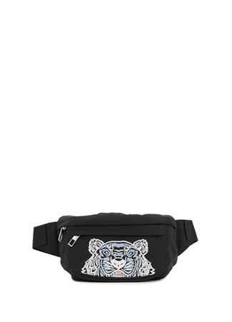 Kenzo Erkek Siyah Logo Detaylı Bel Çantası EU